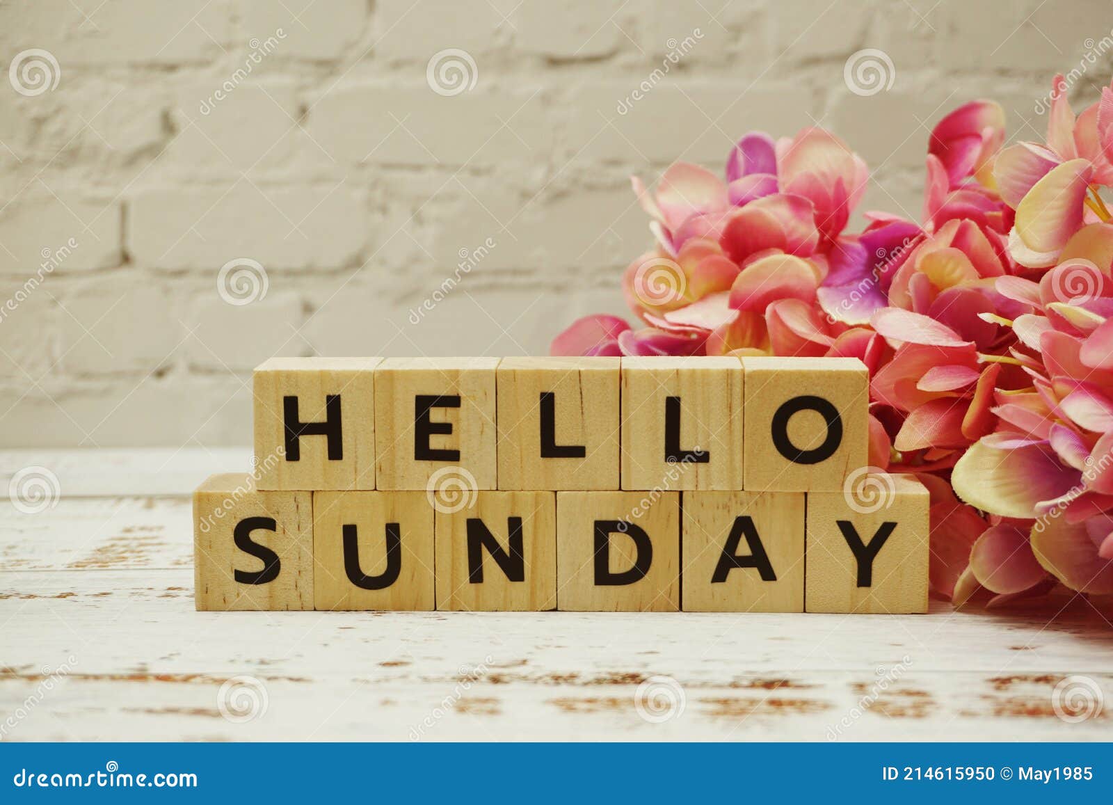 Hello Sunday Alphabet Letter on Wooden Background Stock Photo - Image ...