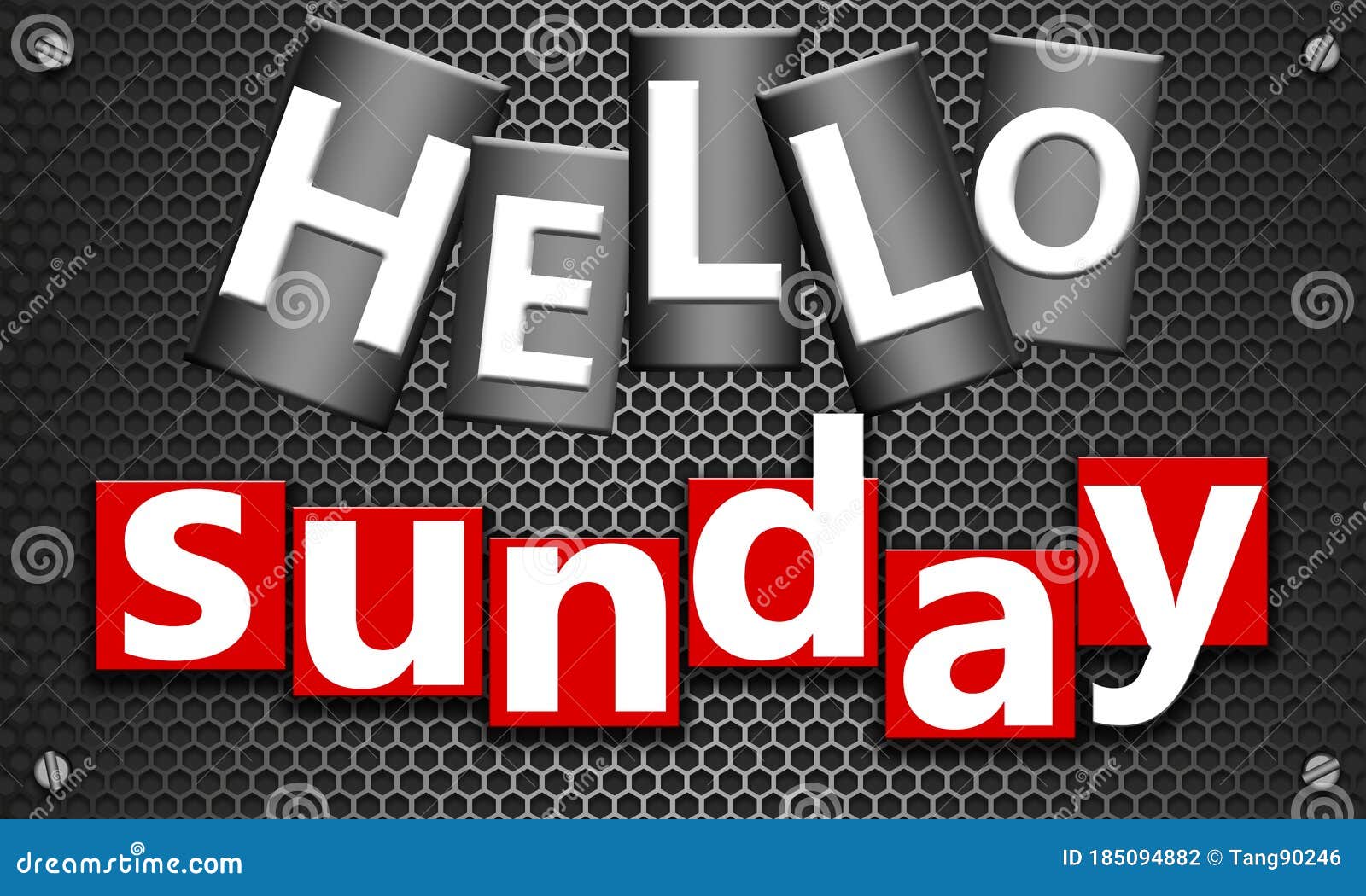 Hello Sunday Concept on Mesh Hexagon Background Stock Illustration ...