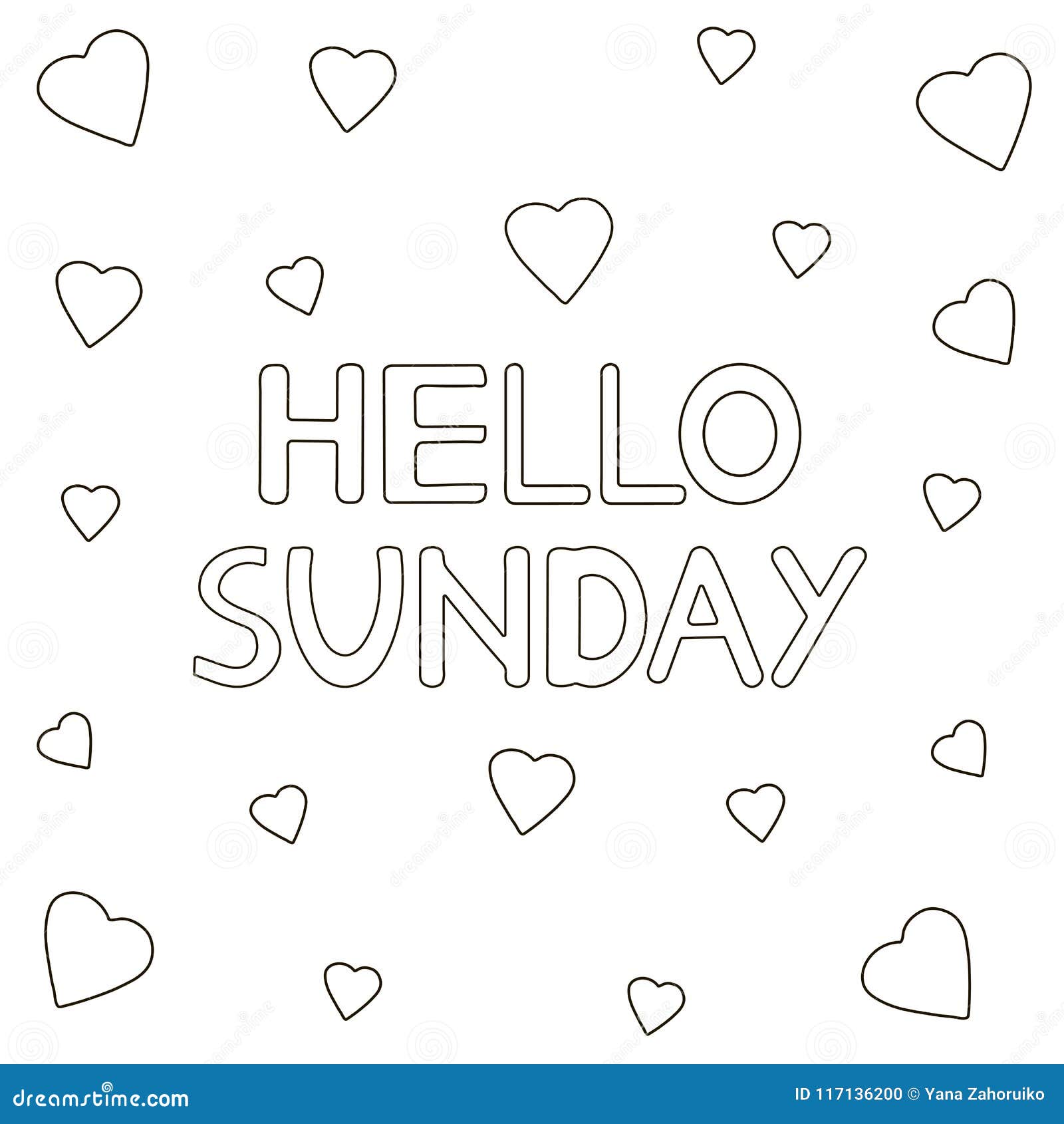 Sunday Set Hand Written Lettering Quotes. Vector Illustration ...