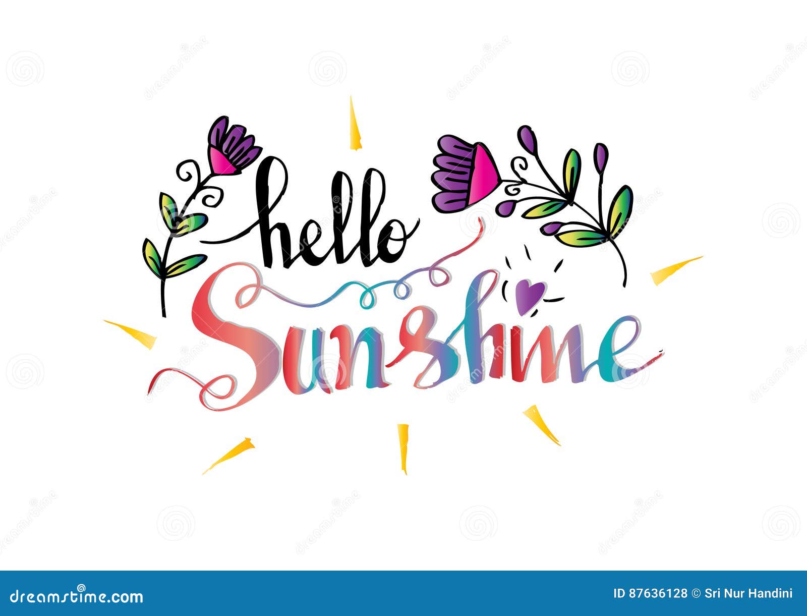 Hello sunshine stock illustration. Illustration of hand - 87636128