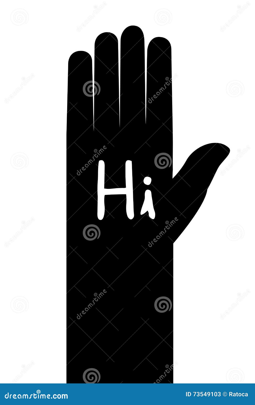 Hello symbol stock vector. Illustration of hand, style - 73549103