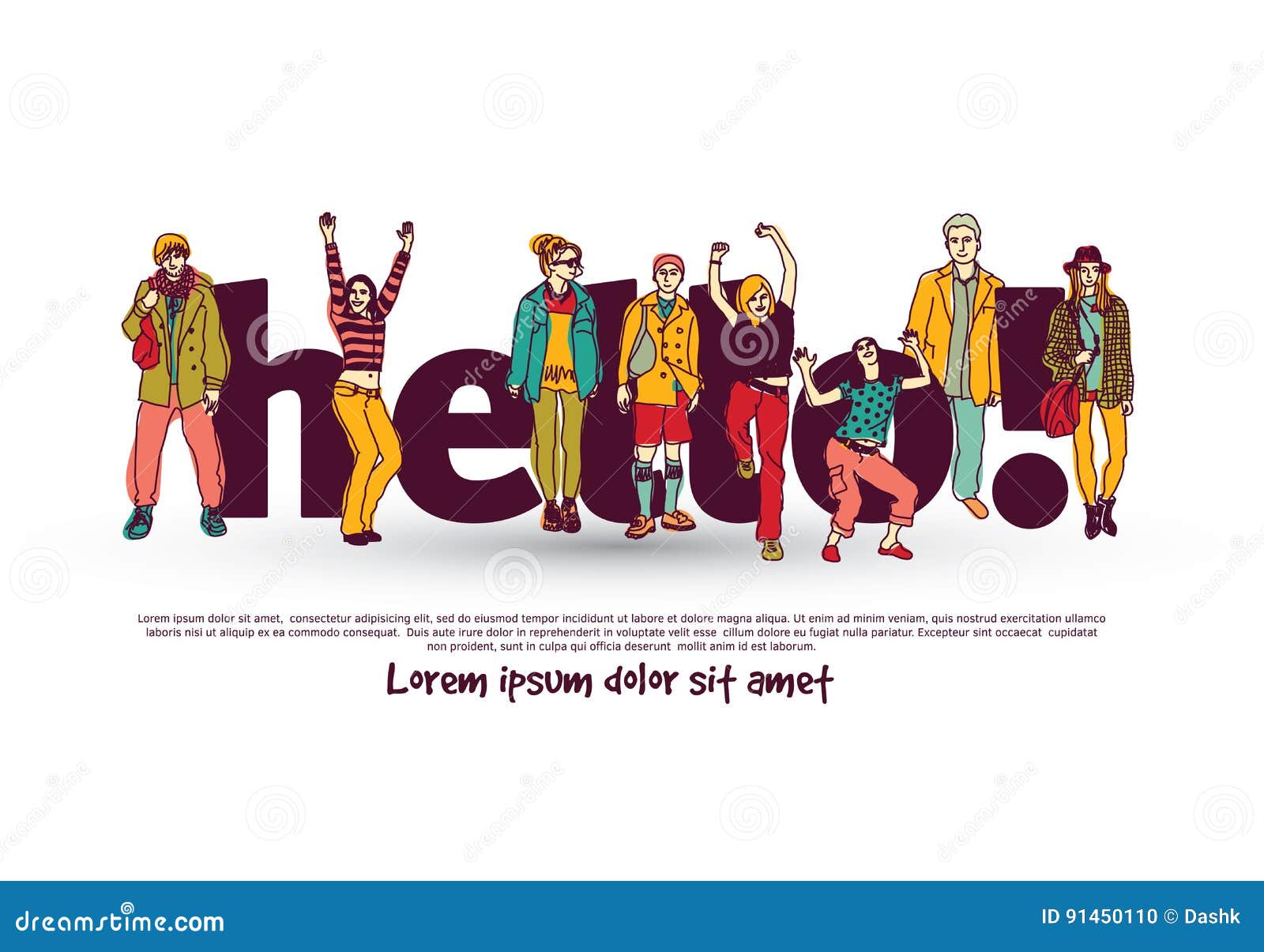 Hello Im Team Player Name Tag Collaborate Work Together Stock Photo ...