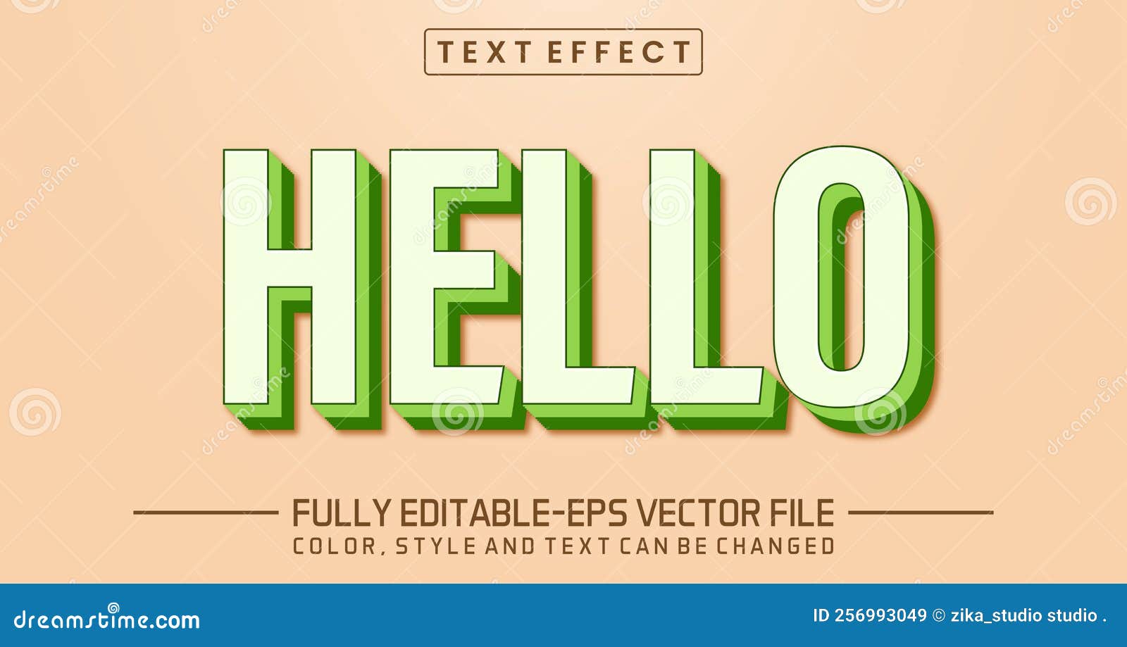 Hello Text Editable Text Effect Stock Vector - Illustration of poster ...