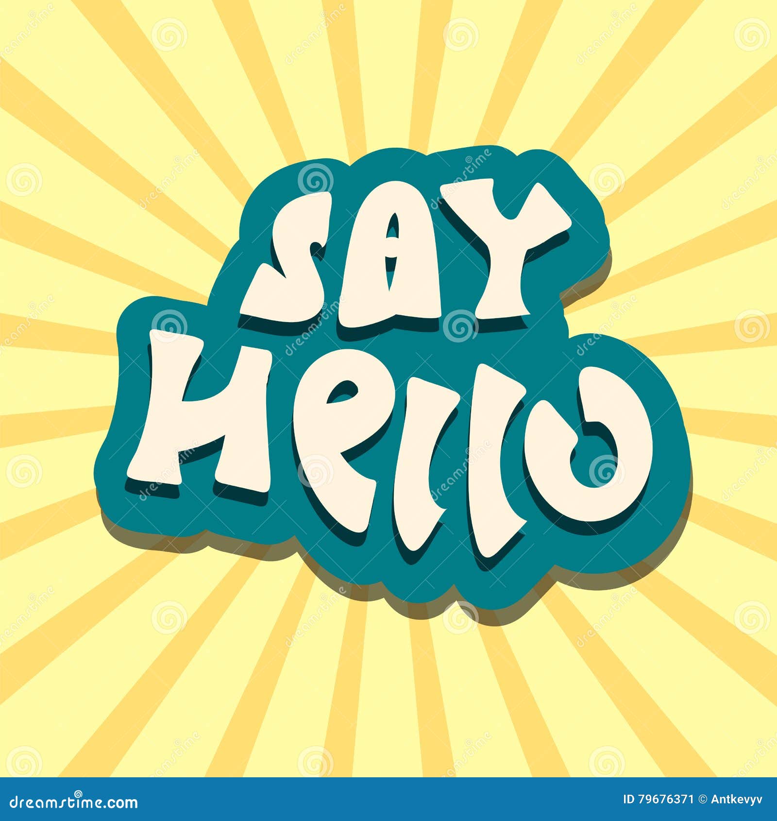 Hello Text Handwritten Retro Vector Stock Vector - Illustration of ...