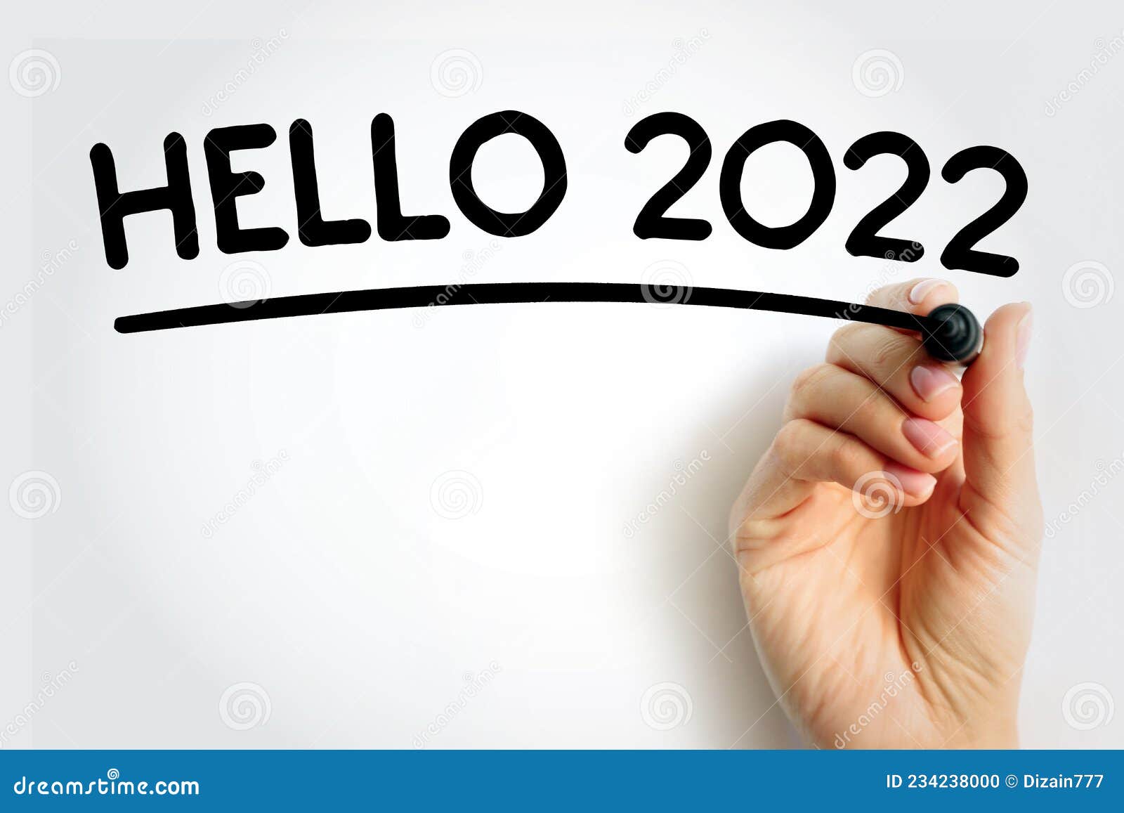 Hello 2022 Text with Marker, Concept Background Stock Photo - Image of ...