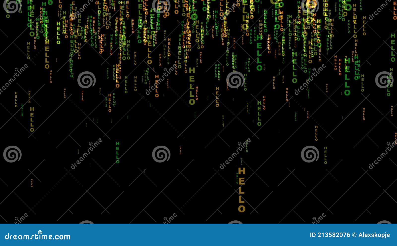 Hello Text Matrix Style Concept Stock Illustration - Illustration of ...