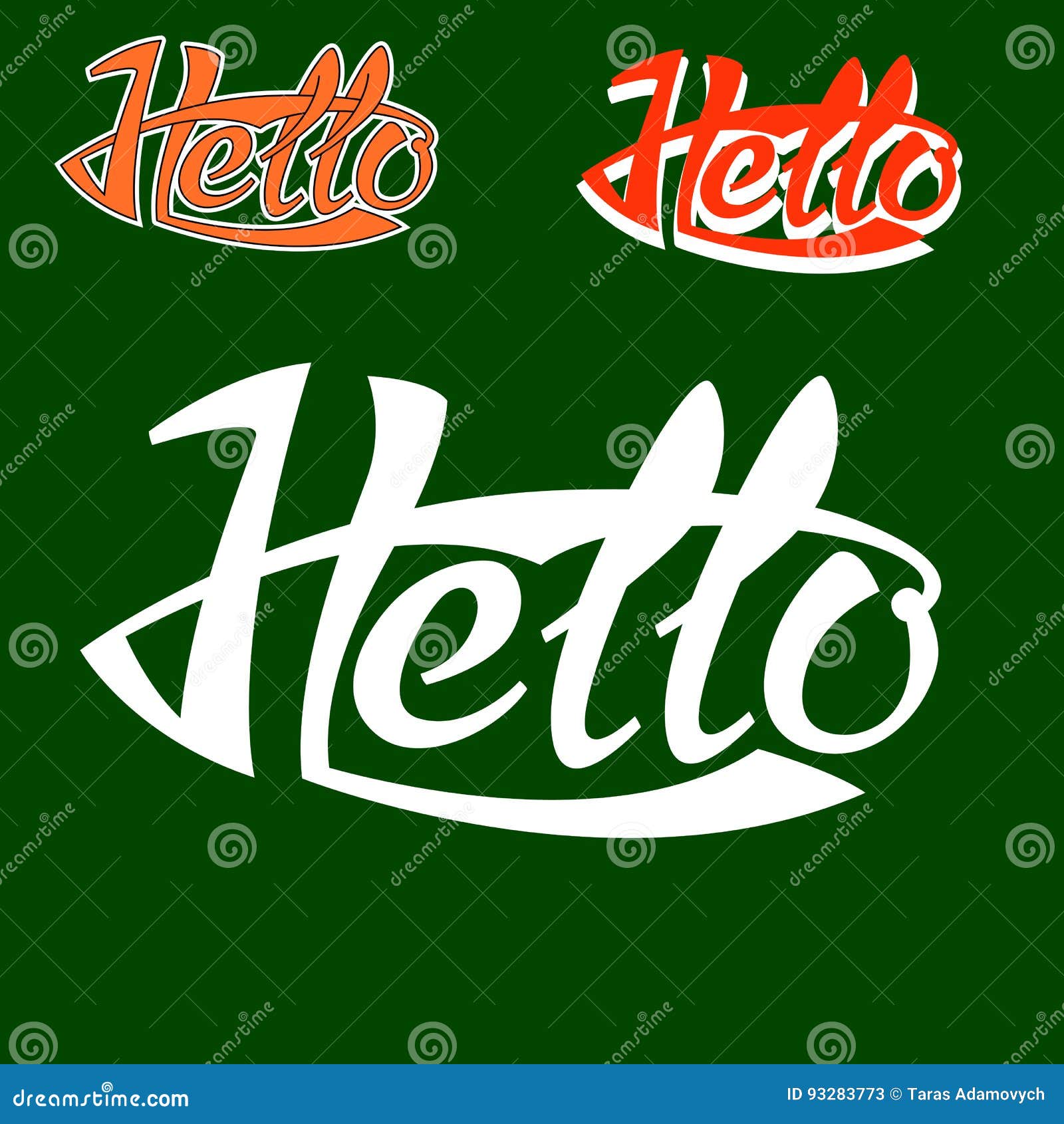 Hello Text Phrase Logo Vector Lettering Stock Vector - Illustration of ...
