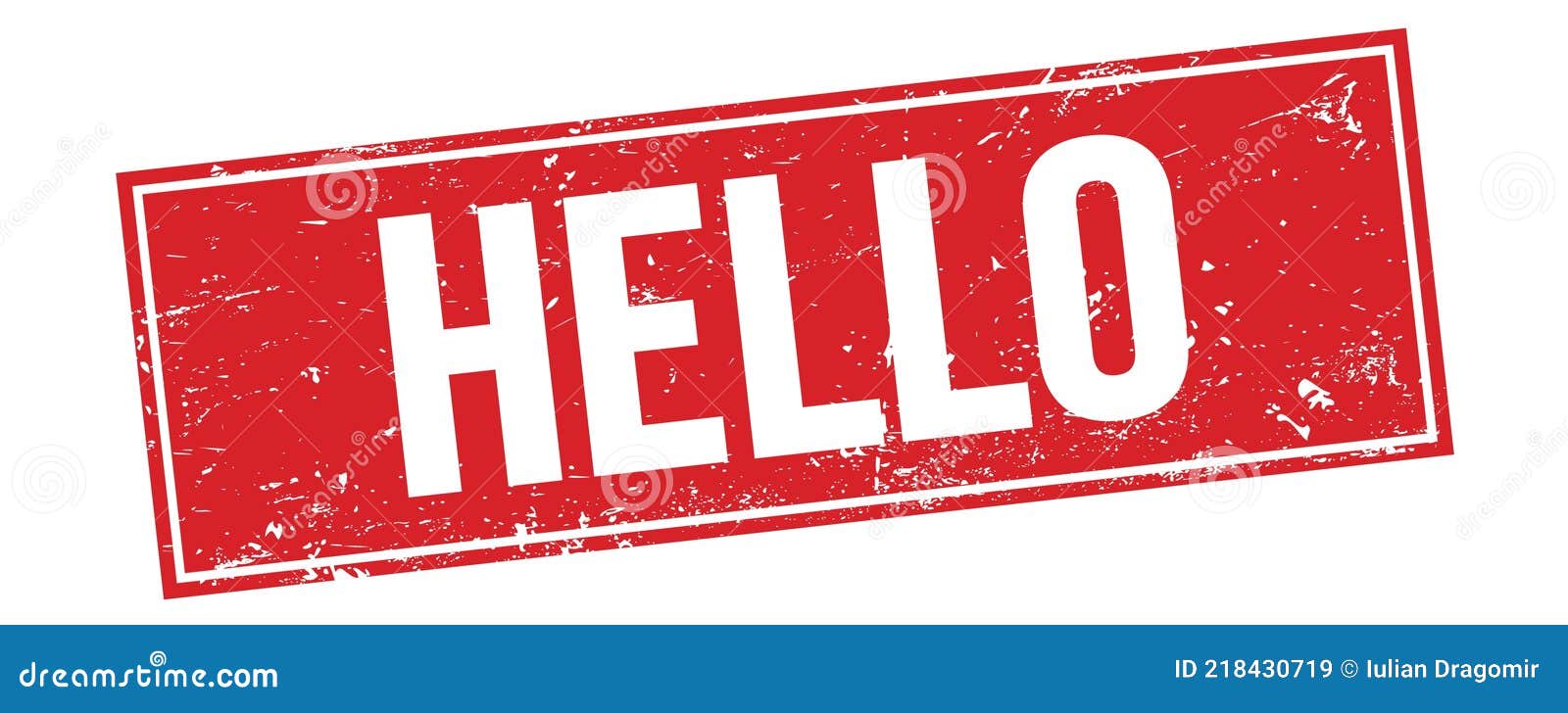 HELLO Text on Red Grungy Rectangle Stamp Stock Illustration ...