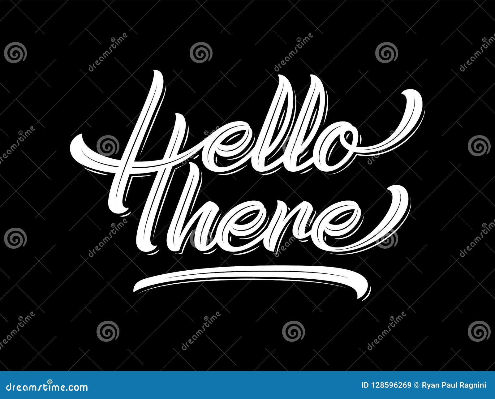 Hi There Lettering. Handwritten Brush Calligraphy. Hi There Text In A ...