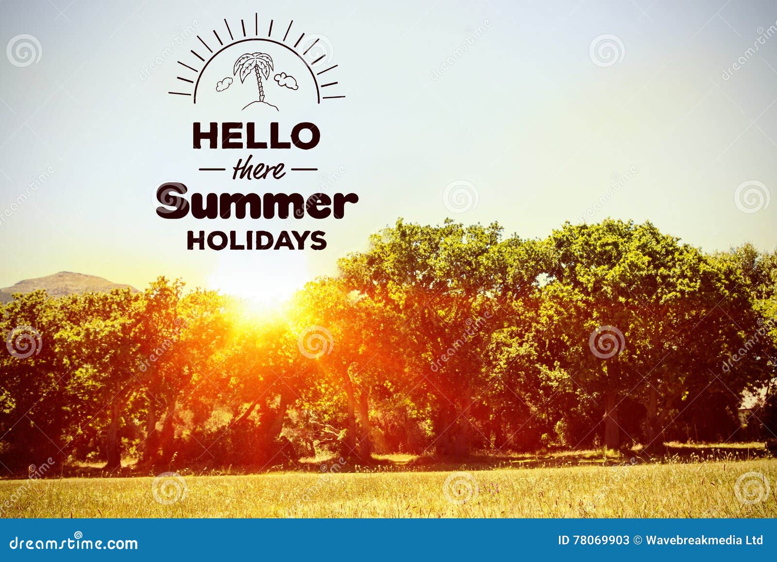 Hello There Summer Holidays Stock Illustration - Illustration of calm ...