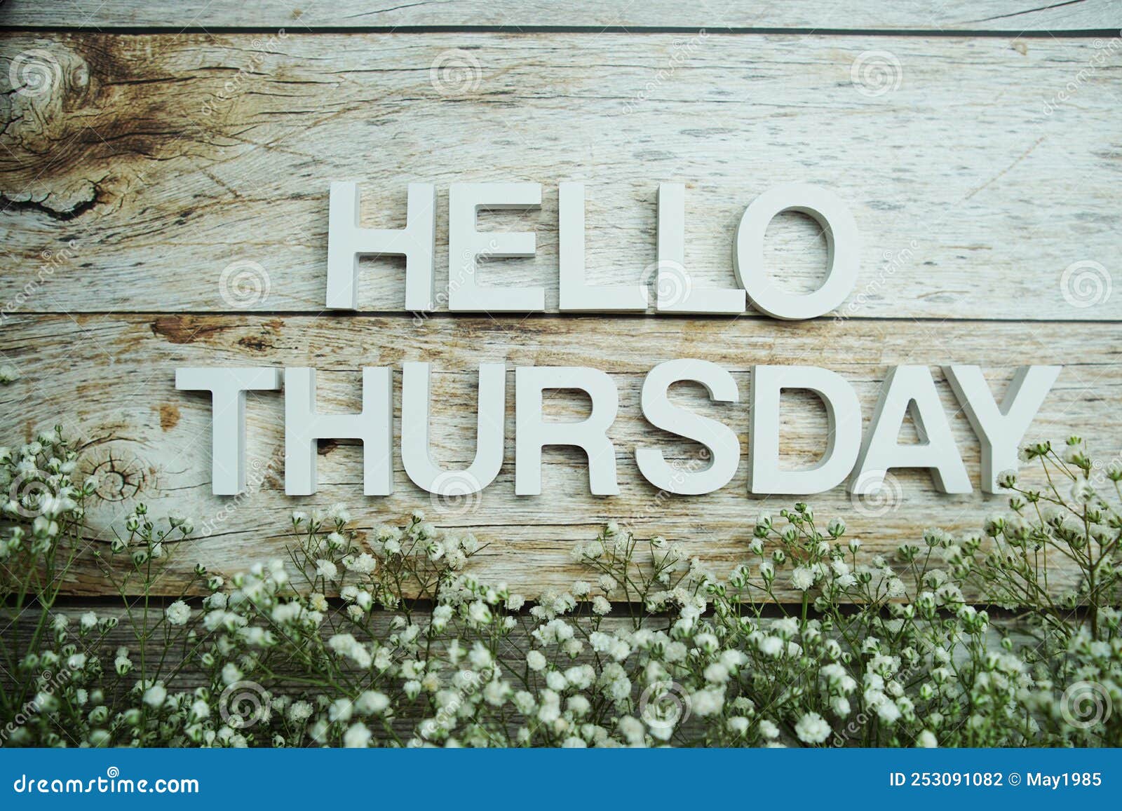 Hello Thursday Alphabet Letters on Wooden Background Stock Photo ...
