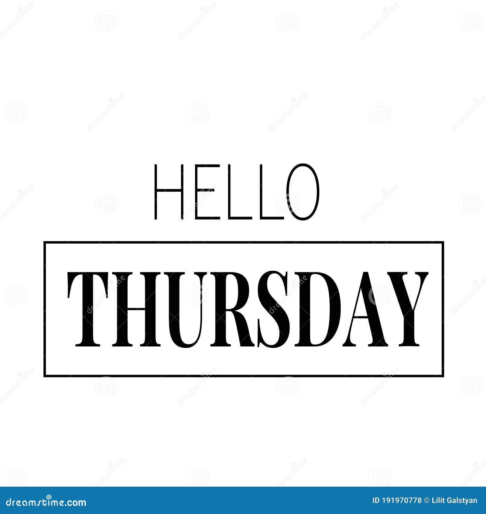 Hello Thursday, Handwritten Lettering Design Vector Stock Vector ...