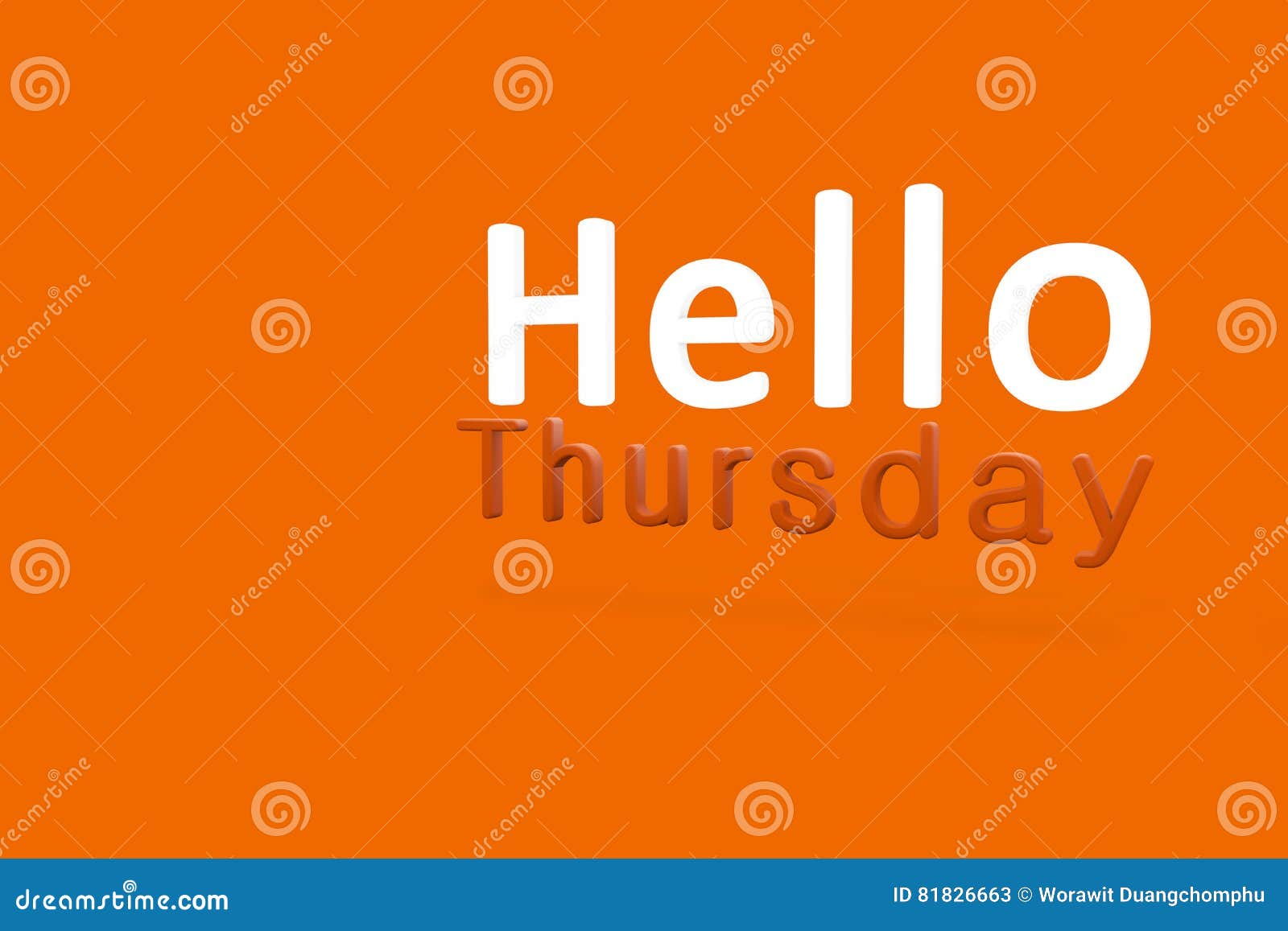 Hello Thursday with Orange Background. Stock Illustration ...