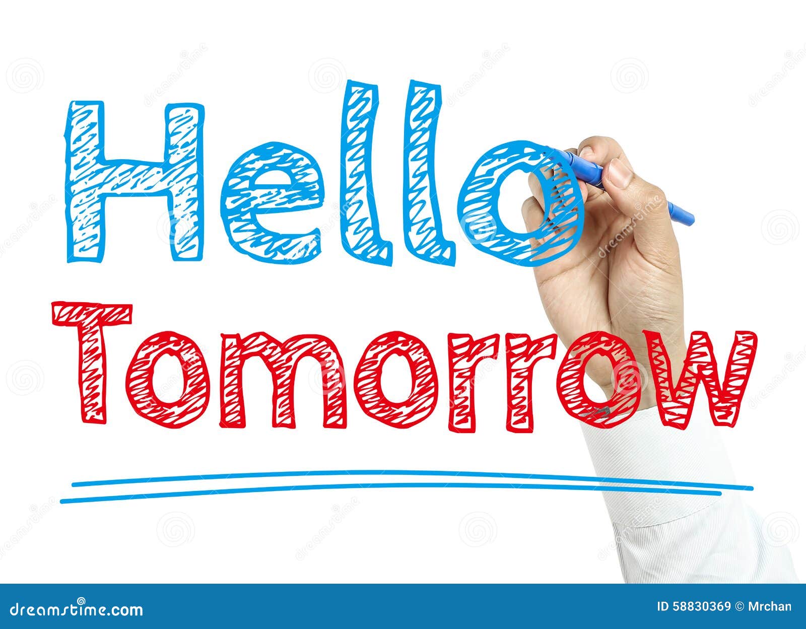 Hello Tomorrow stock image. Image of evolution, future - 58830369