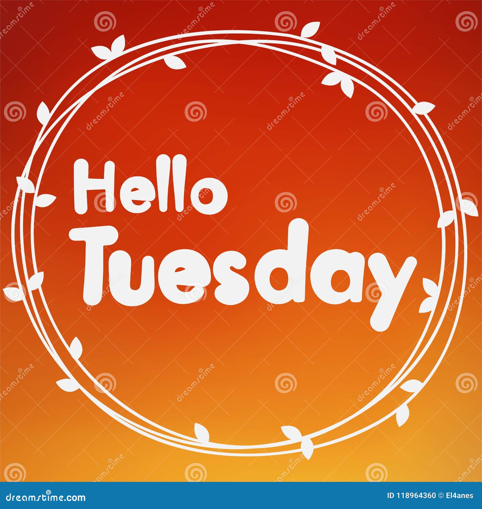 Hello Tuesday. Vector Illustration Stock Vector - Illustration of ...