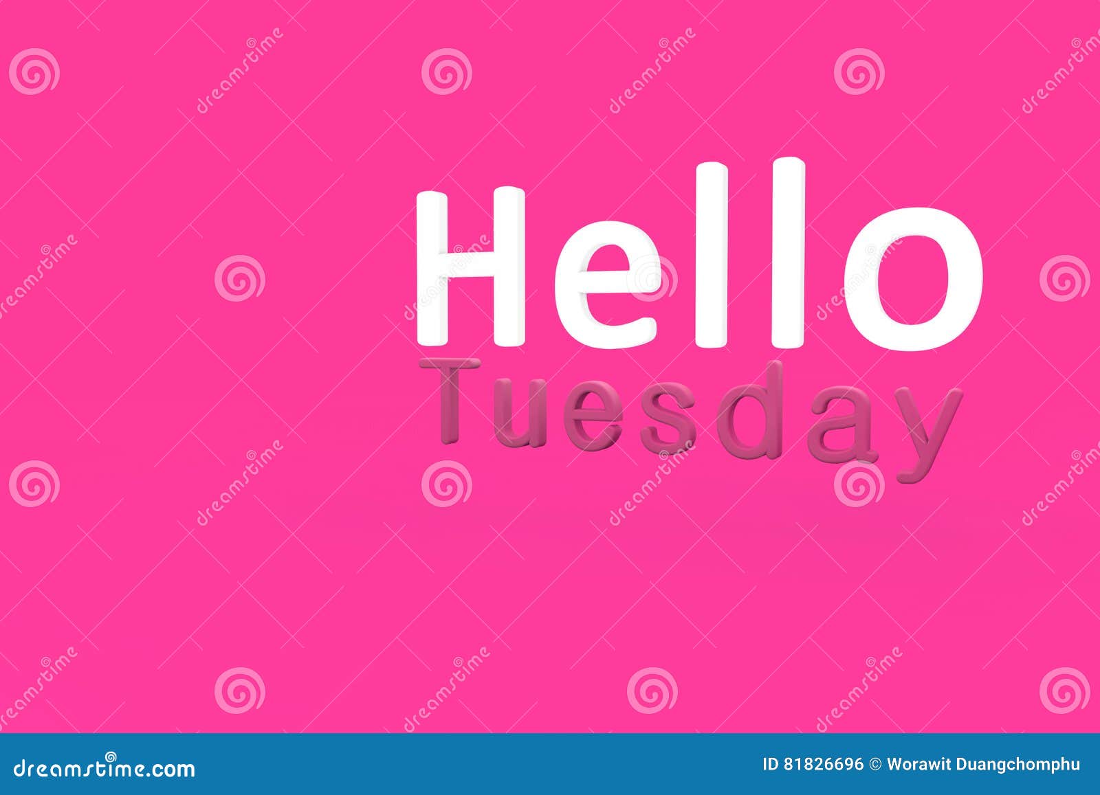 Hello Tuesday. Hand Drawn Letters And Hearts . Coloring Page. Cartoon ...