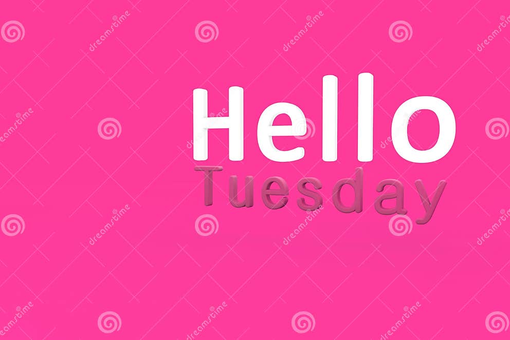 Hello Tuesday with Pink Background. Stock Illustration - Illustration ...