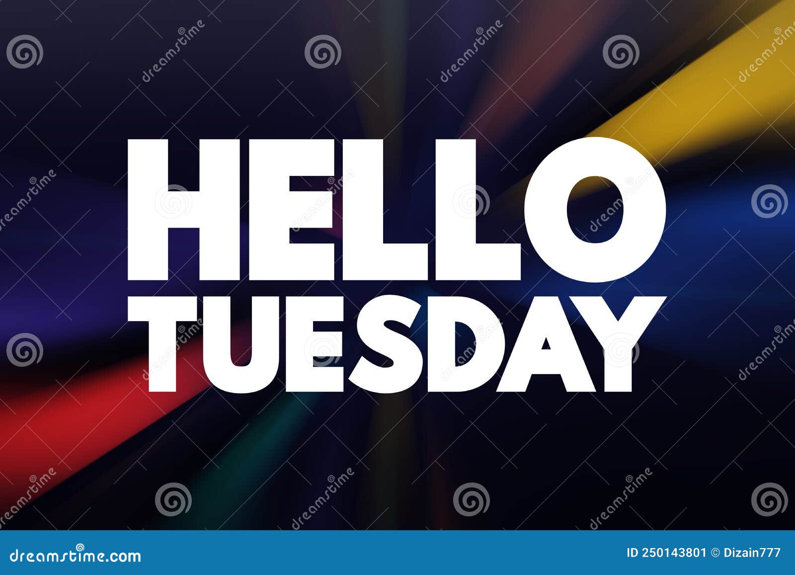 Hello Tuesday Text Quote, Concept Background Stock Illustration ...