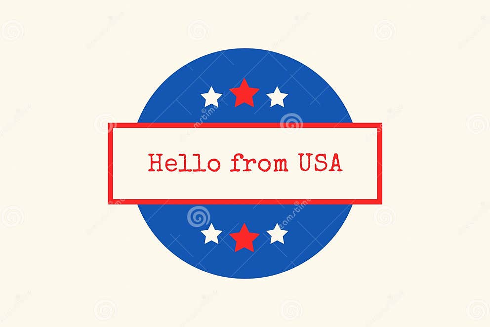 Hello from USA stock illustration. Illustration of icon - 217995116