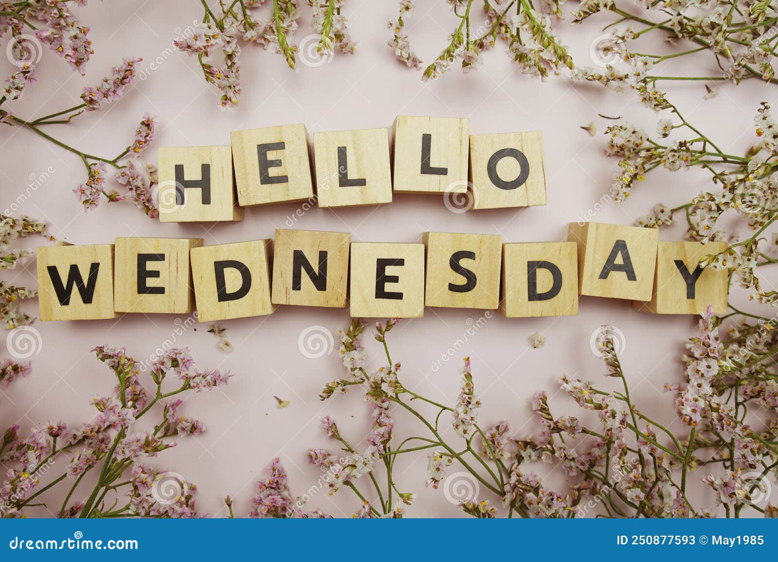 Hello Wednesday Alphabet Letter on Pink Background Stock Image - Image ...