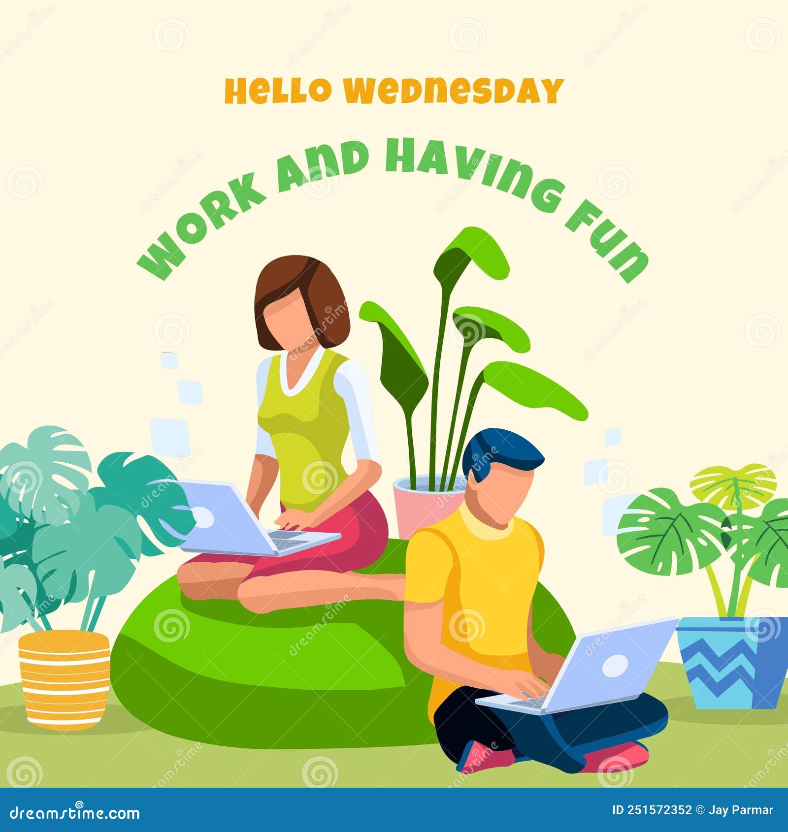 Hello Wednesday Creative Colorful Instagram Post Stock Illustration ...