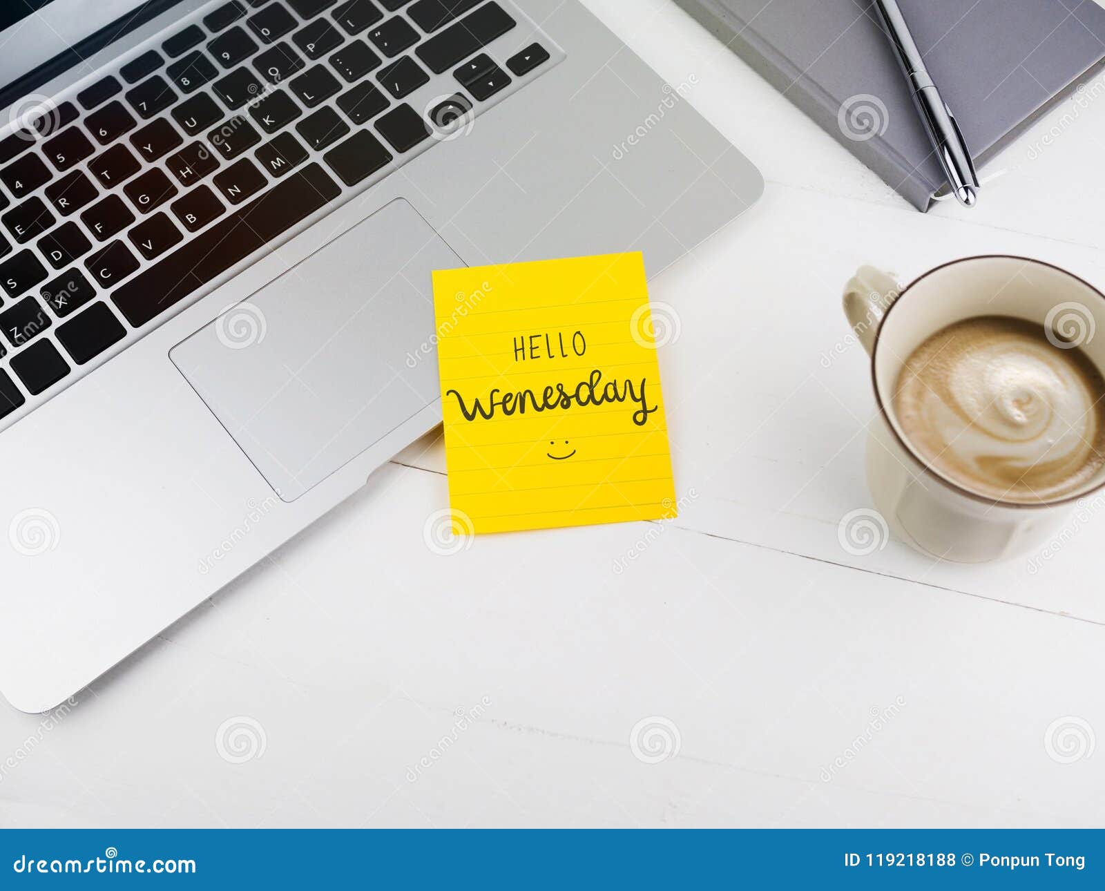 Hello Wednesday Text on Stick Note on Work Desk Stock Photo - Image of ...