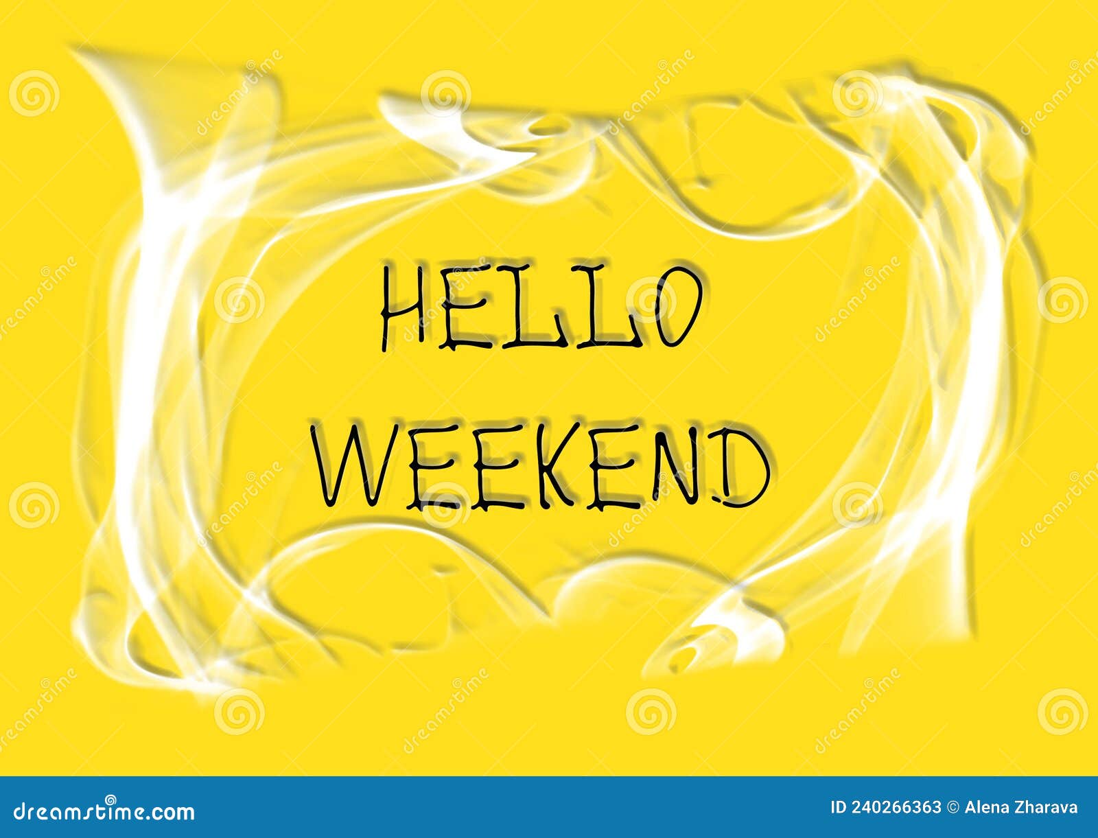 Hello Weekend. Motivational Quote Card on Yellow Background Stock Image ...