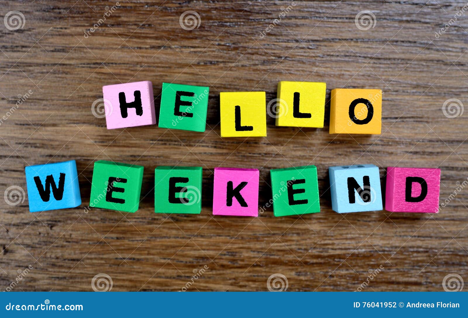 Hello Weekend on table stock photo. Image of wooden, weekend - 76041952