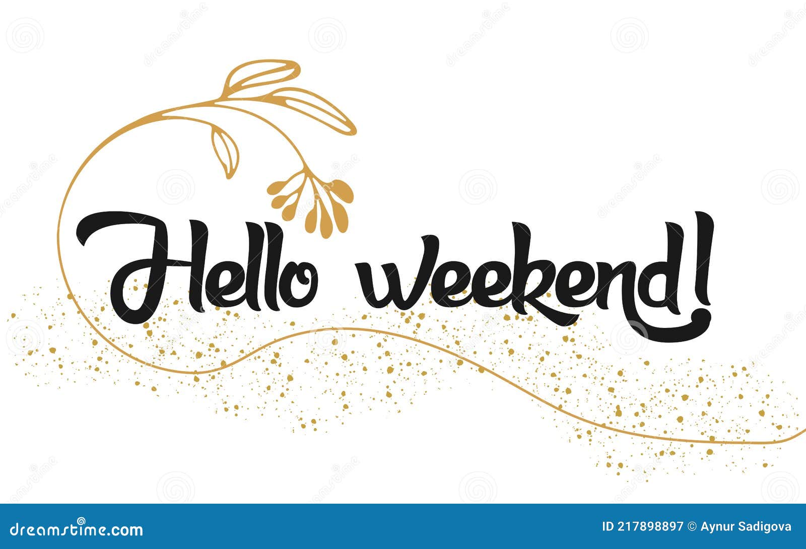 Hello Weekend, Vector Hand Drawn Letters. Vector Stock Vector ...