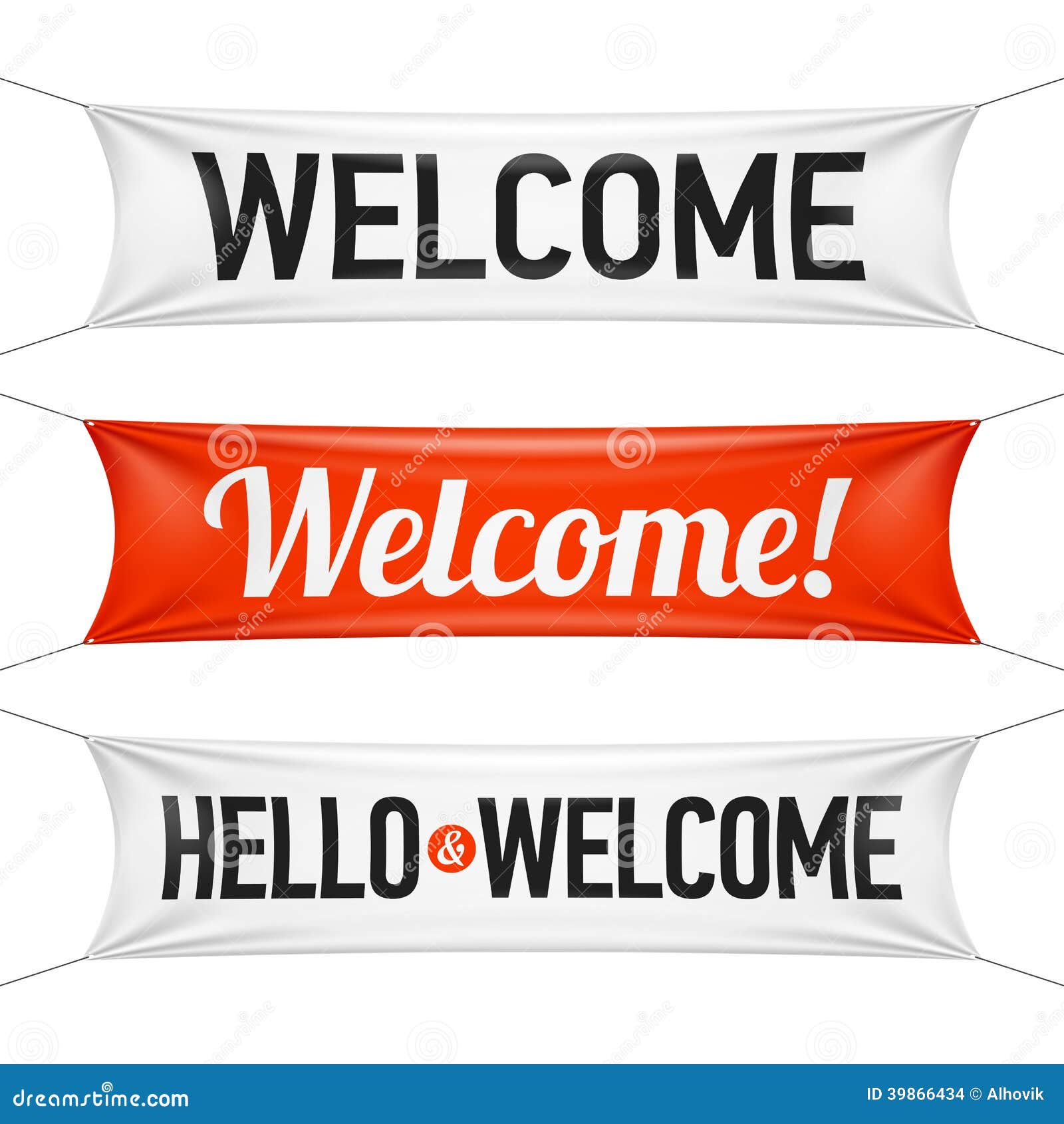 Hello and Welcome banners stock vector. Illustration of opening - 39866434