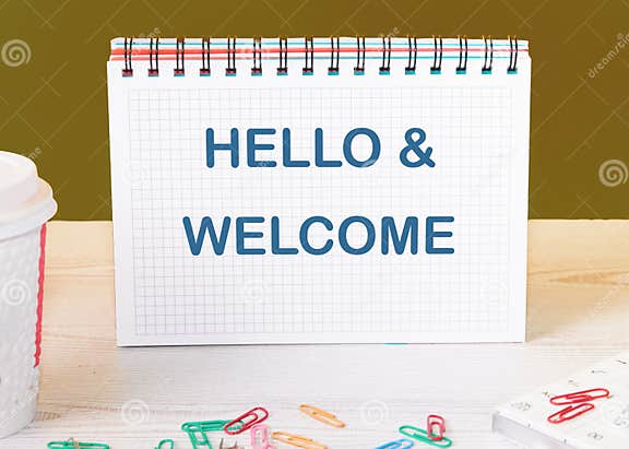 Hello and Welcome Symbol. Concept Words Hello and Welcome in a ...