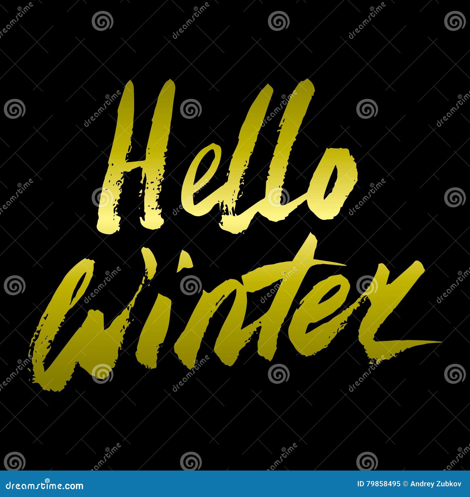 Hello Winter Collection Text. Vector. Lettering. Drawing by Hand ...