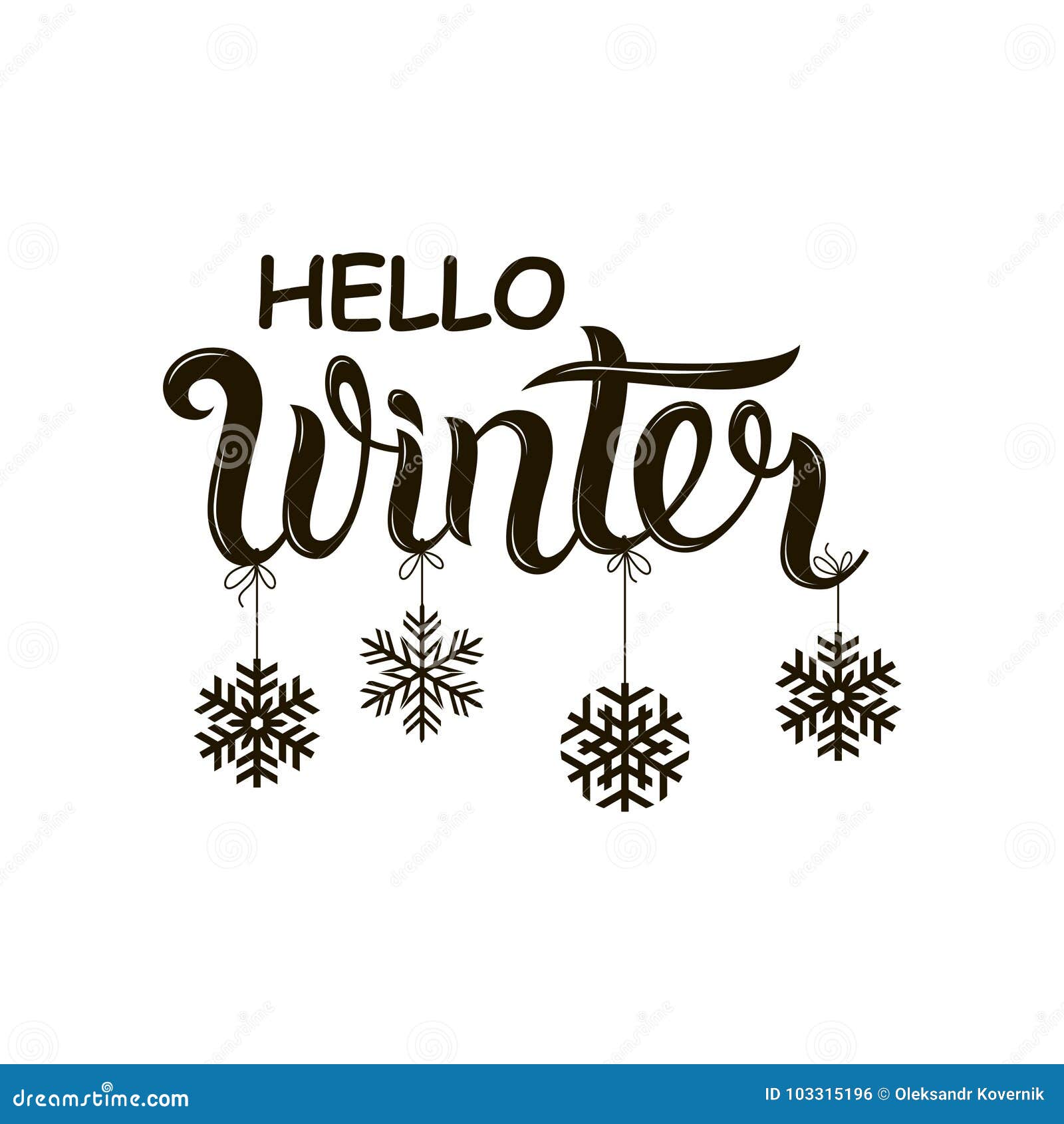 Hello winter text stock vector. Illustration of hello - 103315196