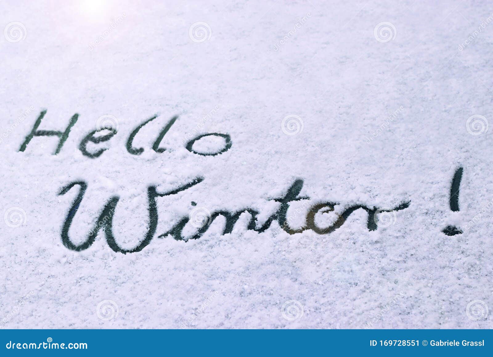 Hello Winter!, Written in Snow Stock Image - Image of seasonal, hello ...