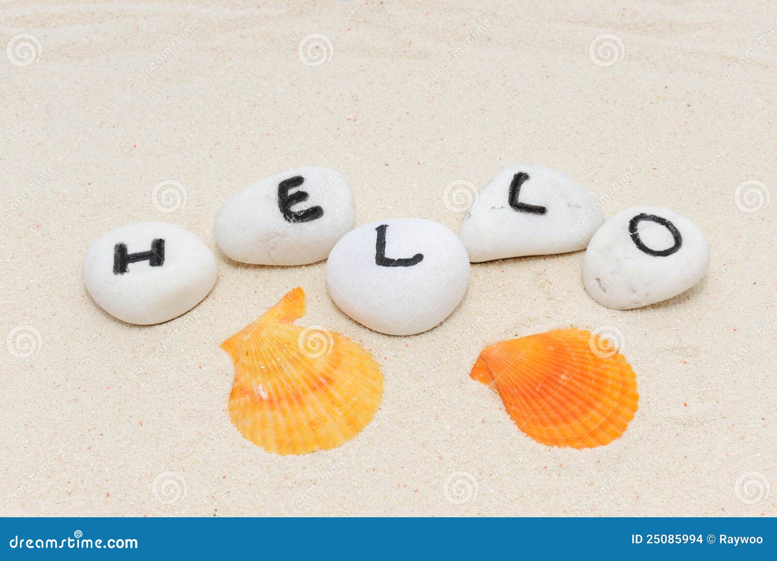 Hello word stock photo. Image of letters, pattern, seashells - 25085994