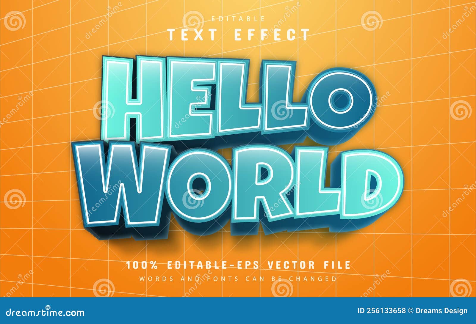 Hello Word Cartoon Text Effect Stock Vector - Illustration of graphic ...
