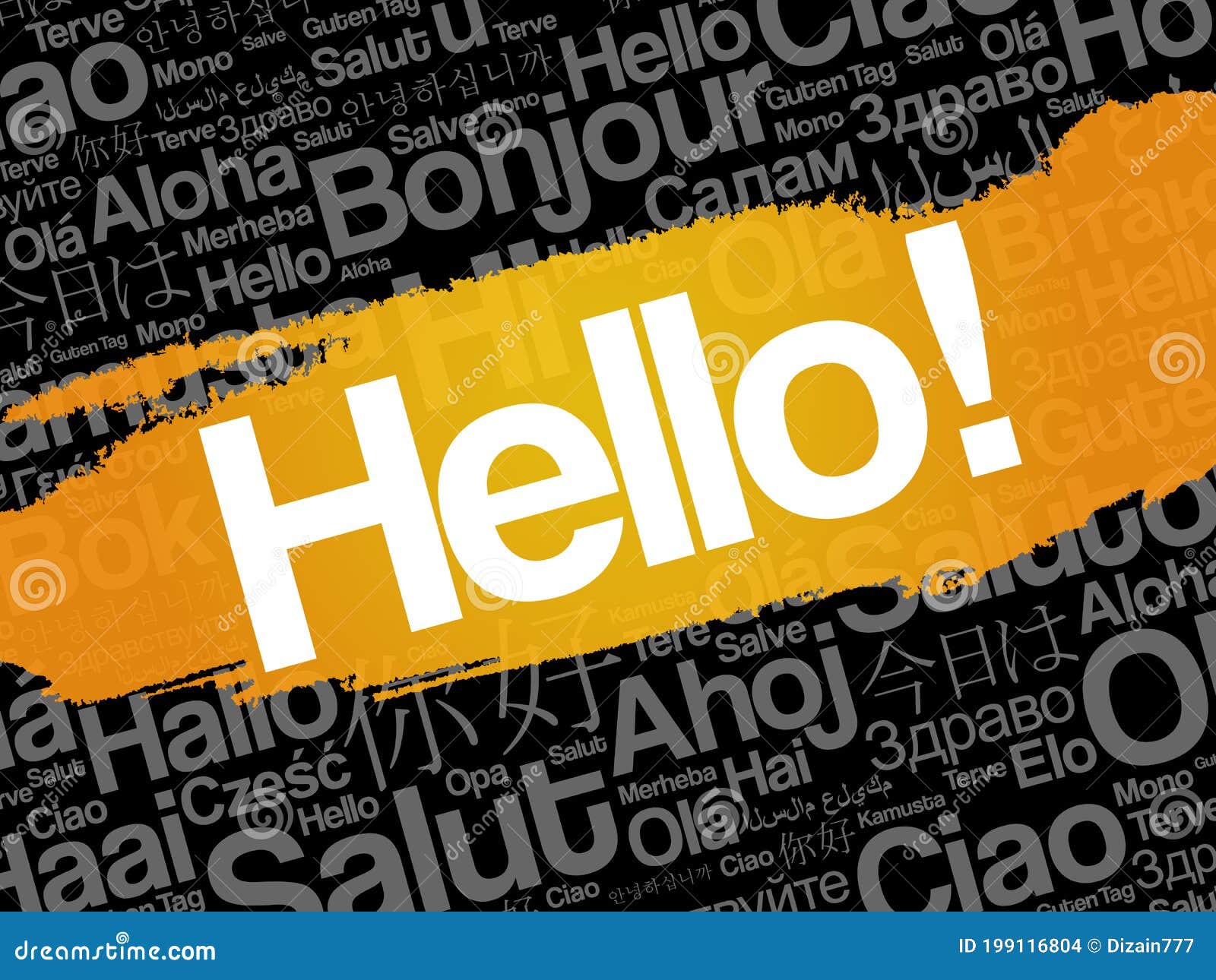 Hello Word Cloud in Different Languages Stock Illustration ...