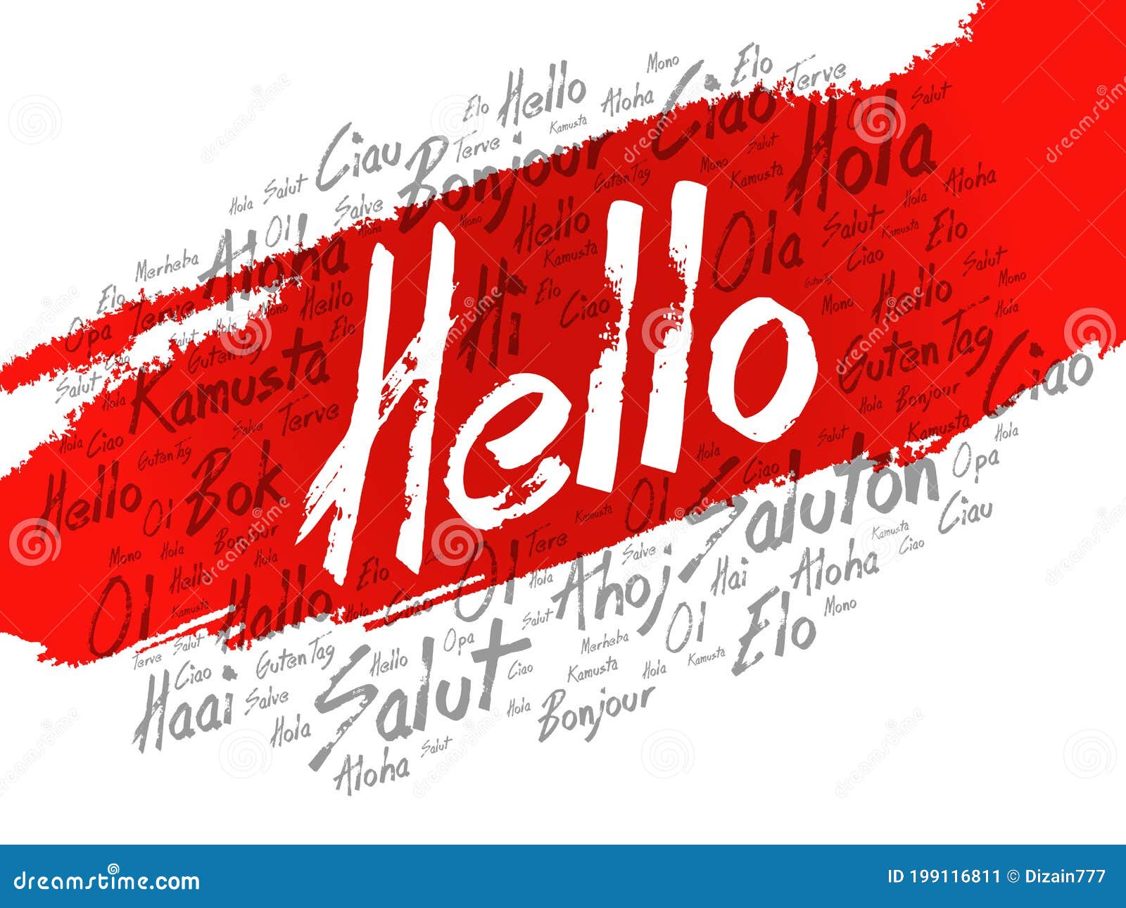 Hello Word Cloud in Different Languages Stock Illustration ...