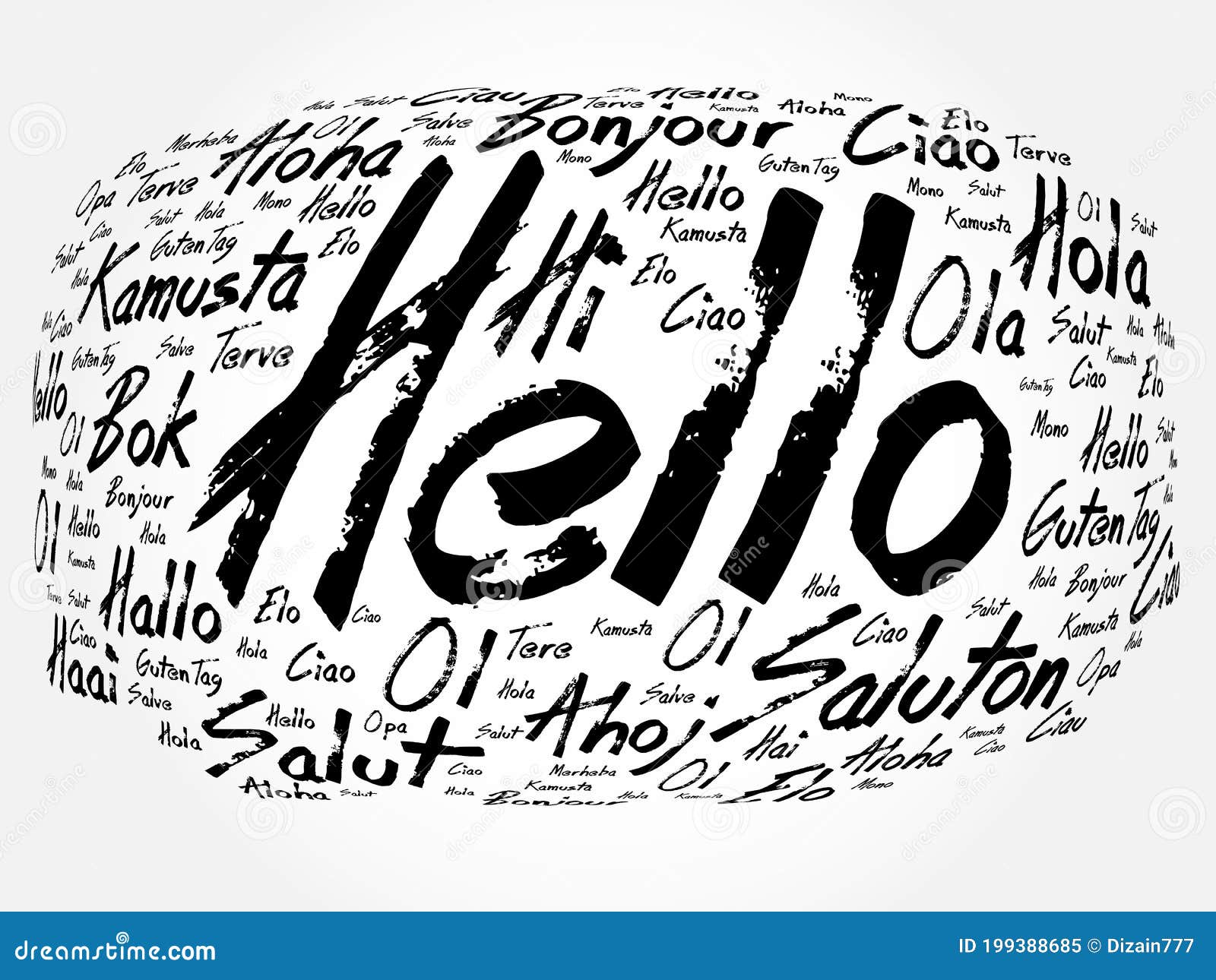 Hello Word Cloud in Different Languages Stock Illustration ...
