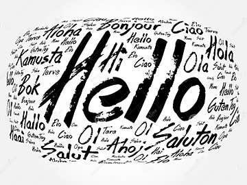 Hello Word Cloud in Different Languages Stock Illustration ...