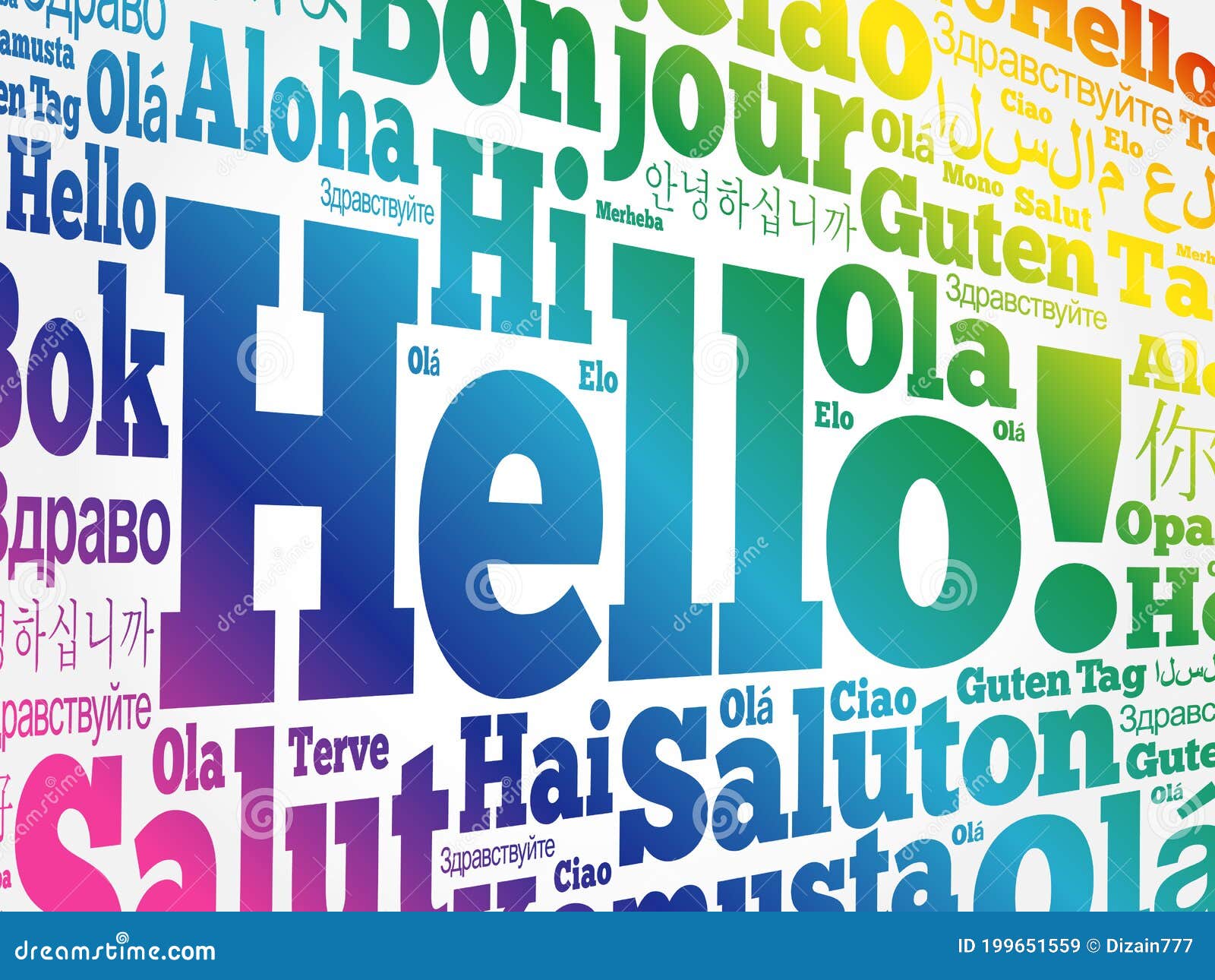 Hello Word Cloud in Different Languages Stock Illustration ...