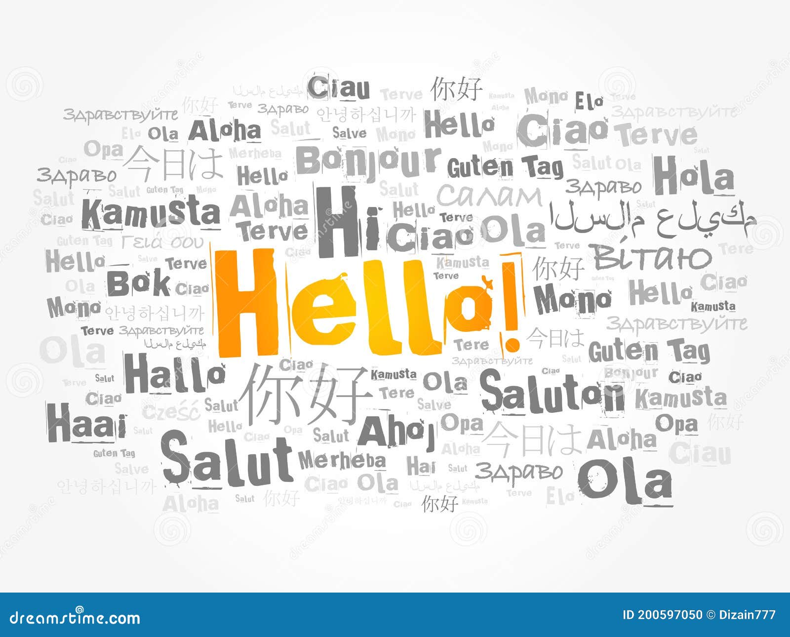 Hello Word Cloud In Different Languages Stock Illustration ...