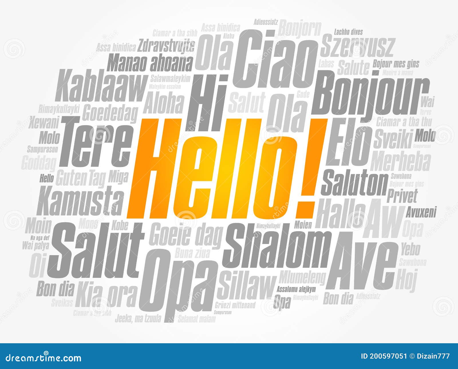 Hello Word Cloud in Different Languages Stock Illustration ...