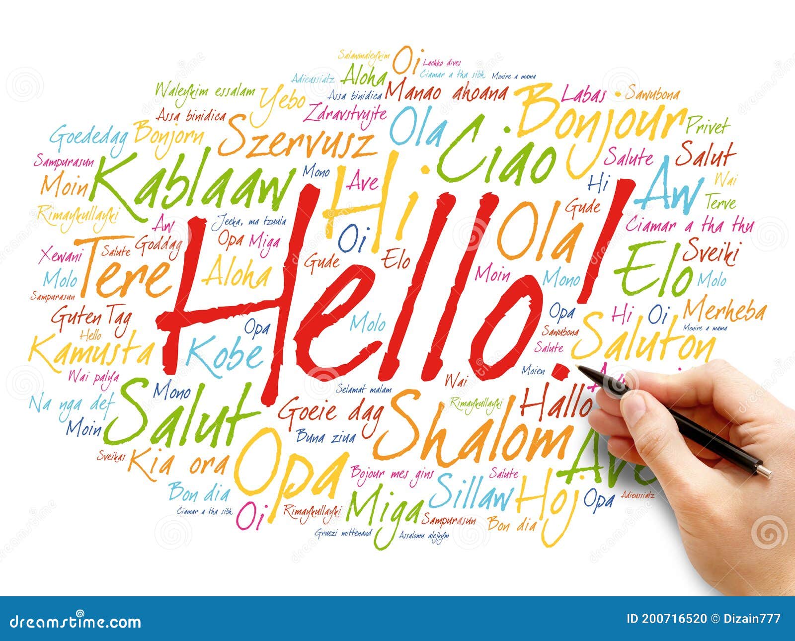 Hello Word Cloud in Different Languages Stock Illustration ...