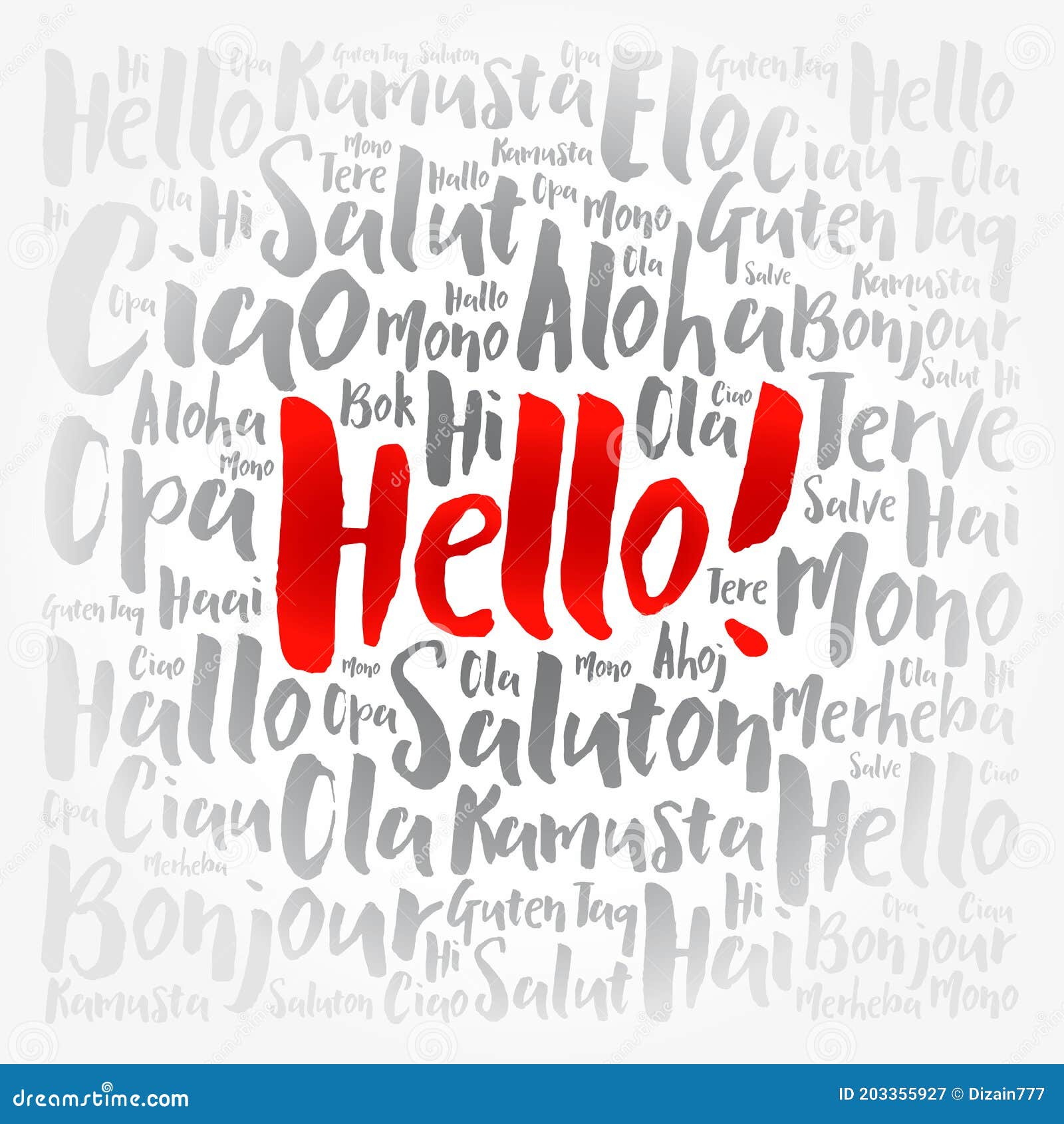 Hello Word Cloud in Different Languages Stock Illustration ...