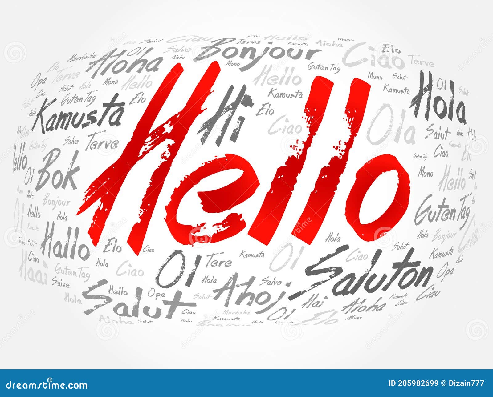 Hello Word Cloud in Different Languages Stock Illustration ...