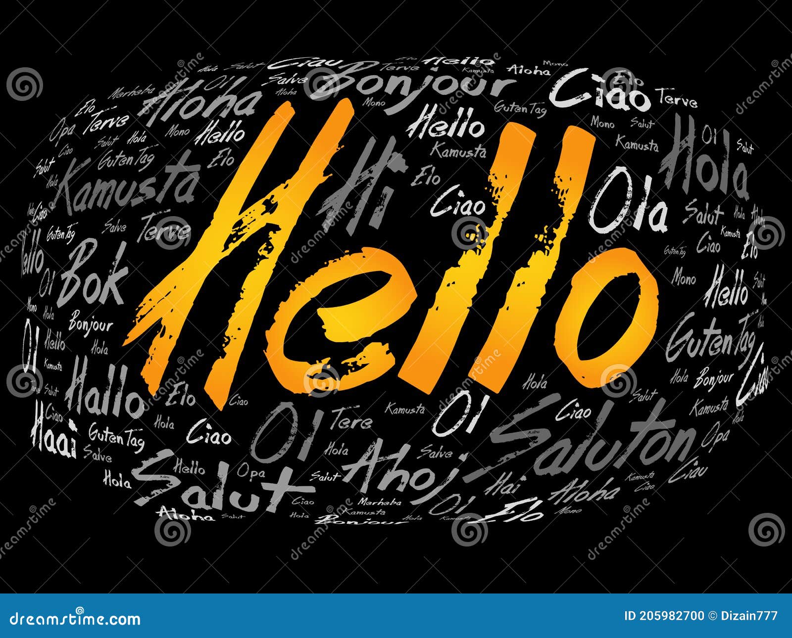 Hello Word Cloud in Different Languages Stock Illustration ...