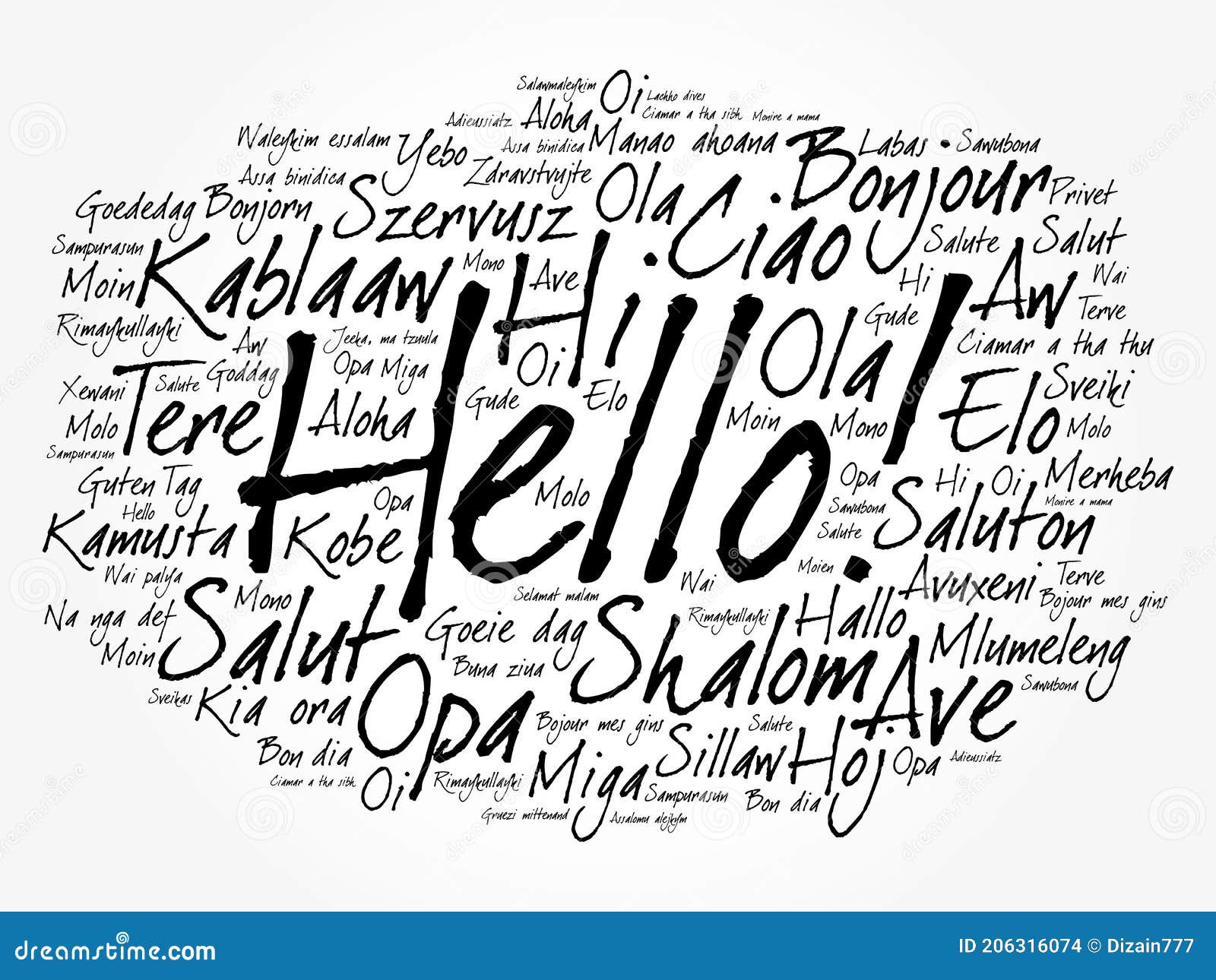 Hello Word Cloud in Different Languages Stock Illustration ...