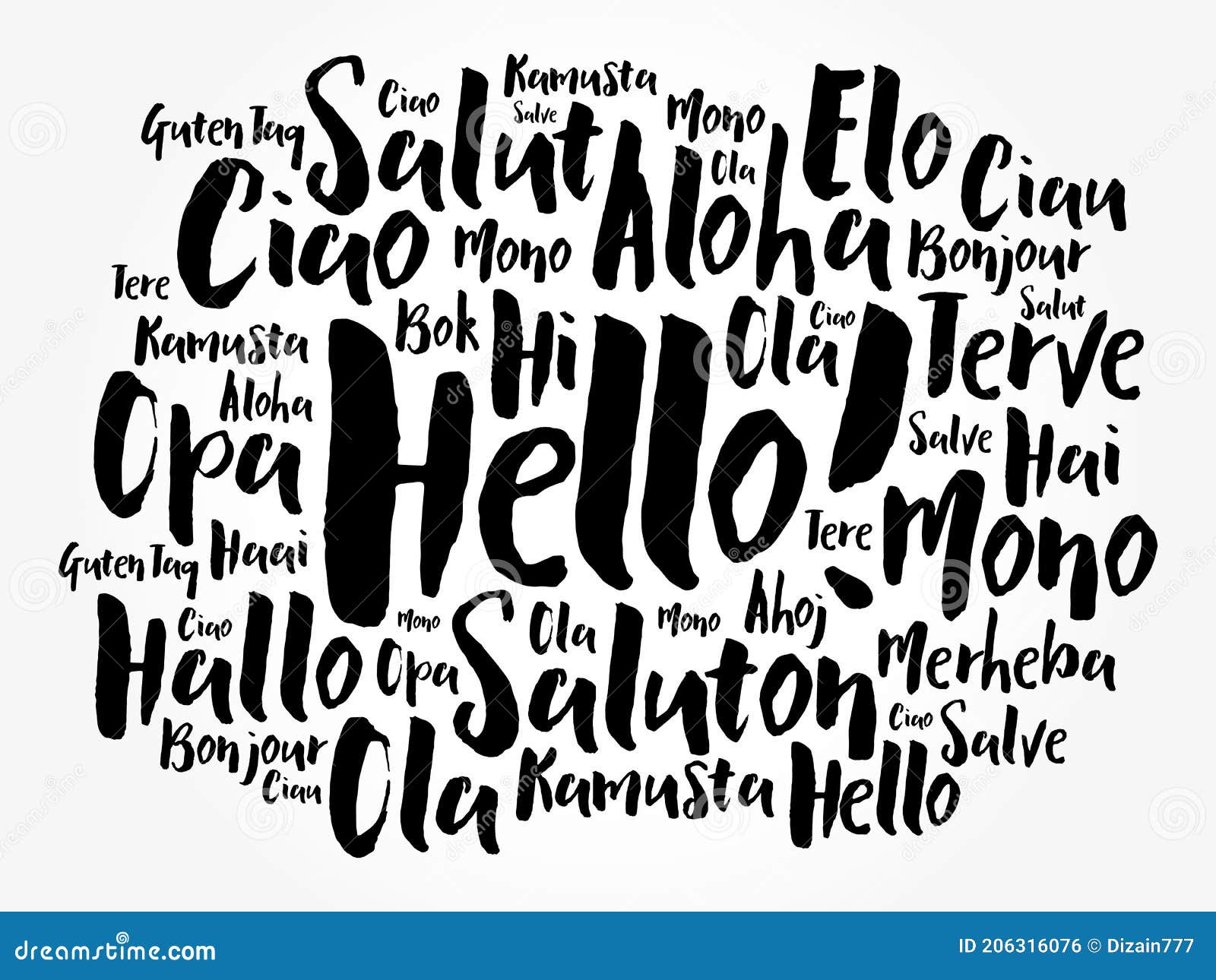 Hello Word Cloud in Different Languages Stock Illustration ...