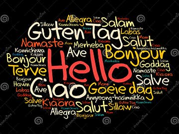 Hello Word Cloud in Different Languages Stock Illustration ...